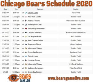 How to watch Chicago Bears Game Live Stream Online